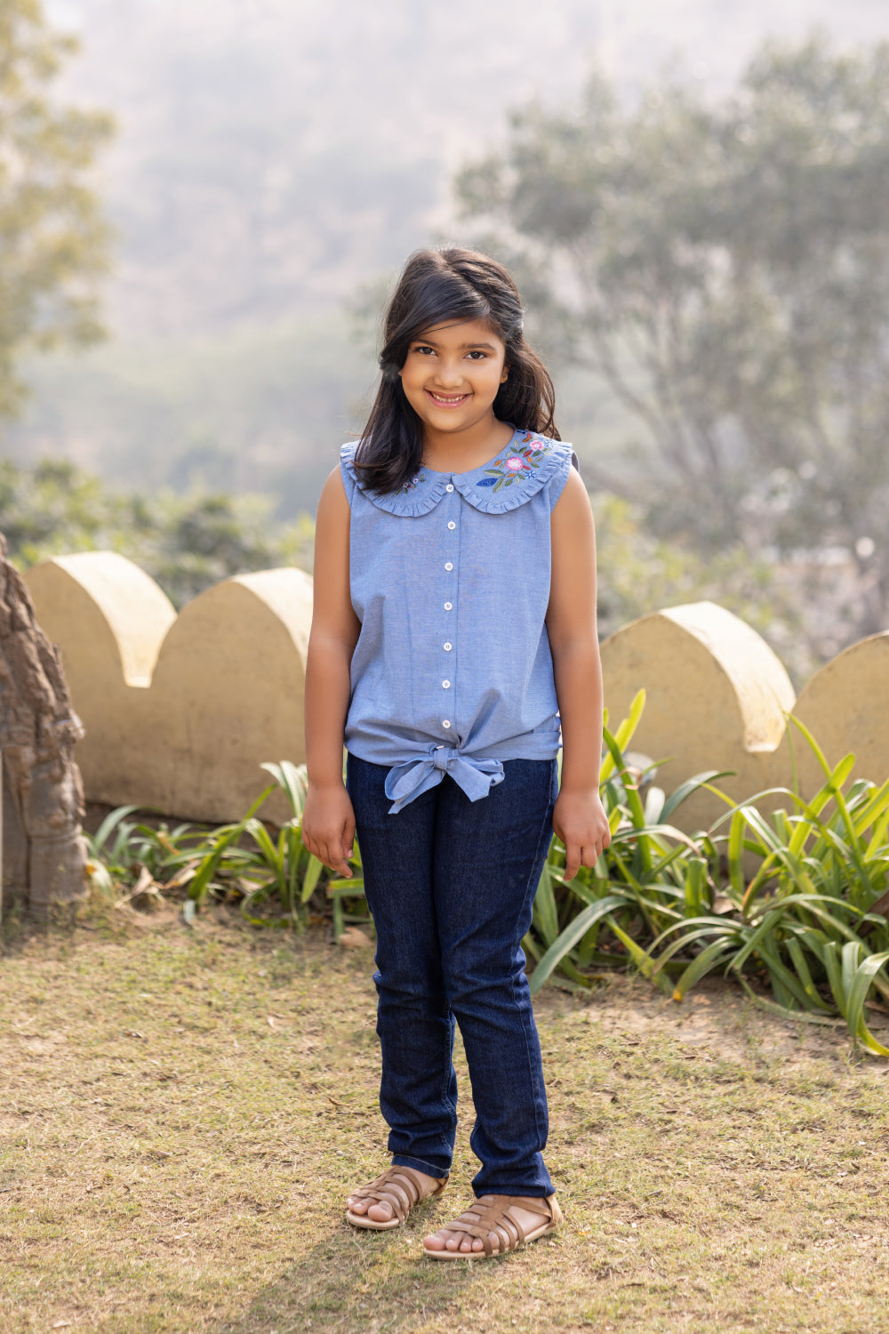 Blue Tie Detail Shirt – The Little Trunk