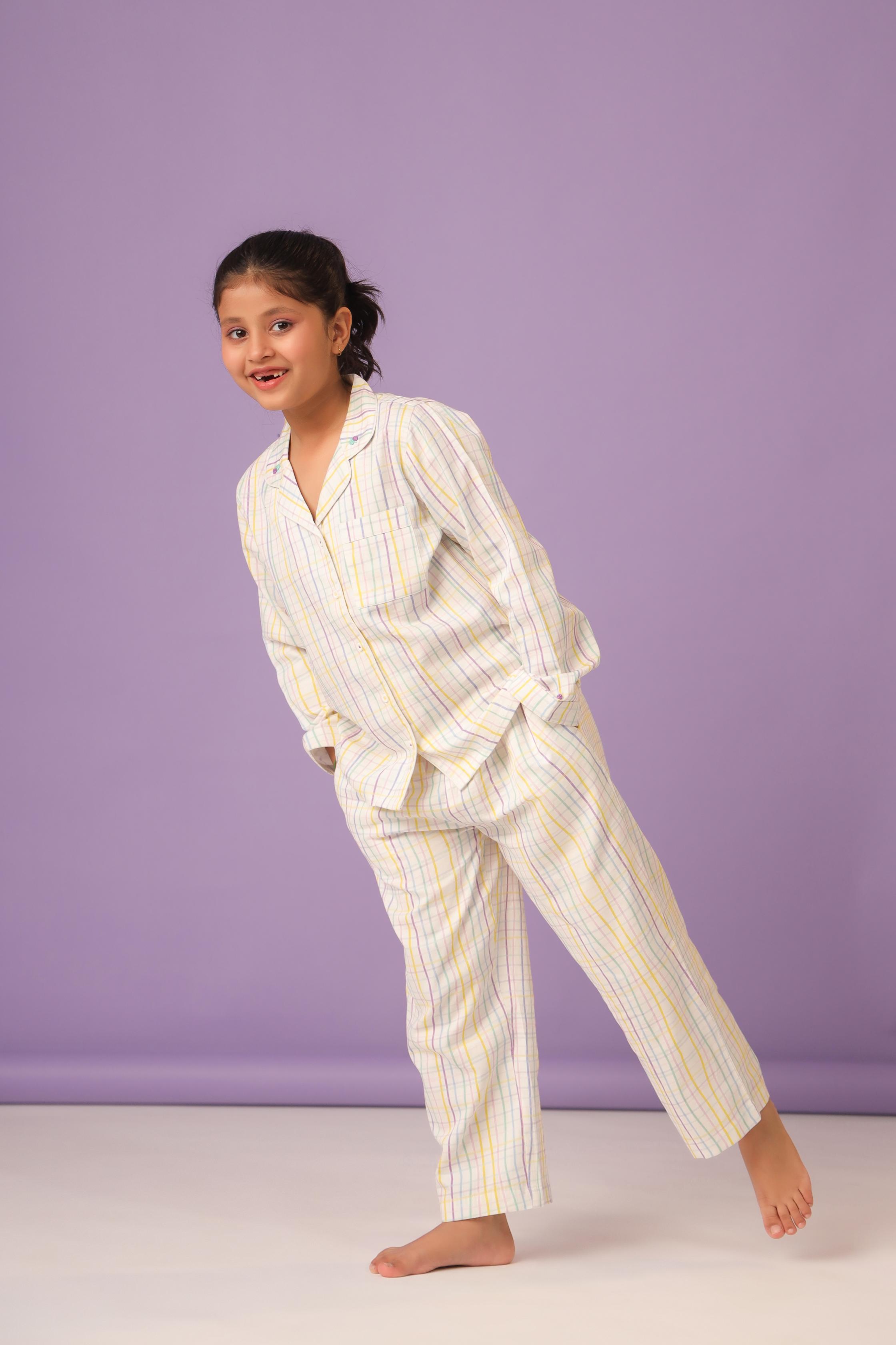 Shop for comfy nightwear Pastel Stripes PJ Set online at best price ...